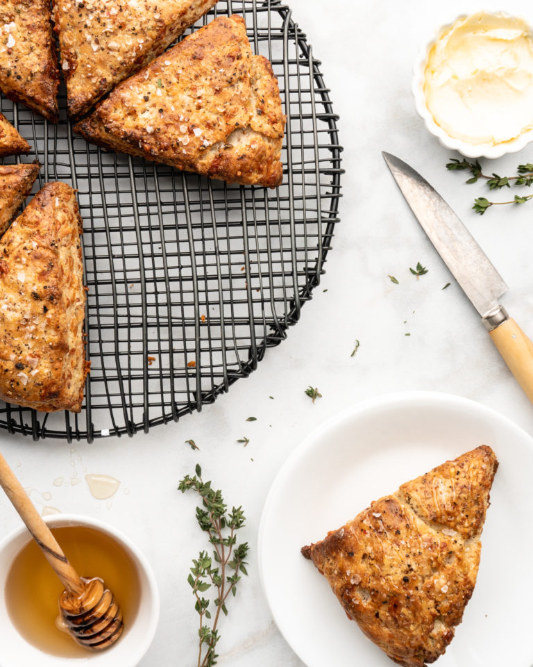 Savory Bacon Gruyere Breakfast Scones - Food Duchess