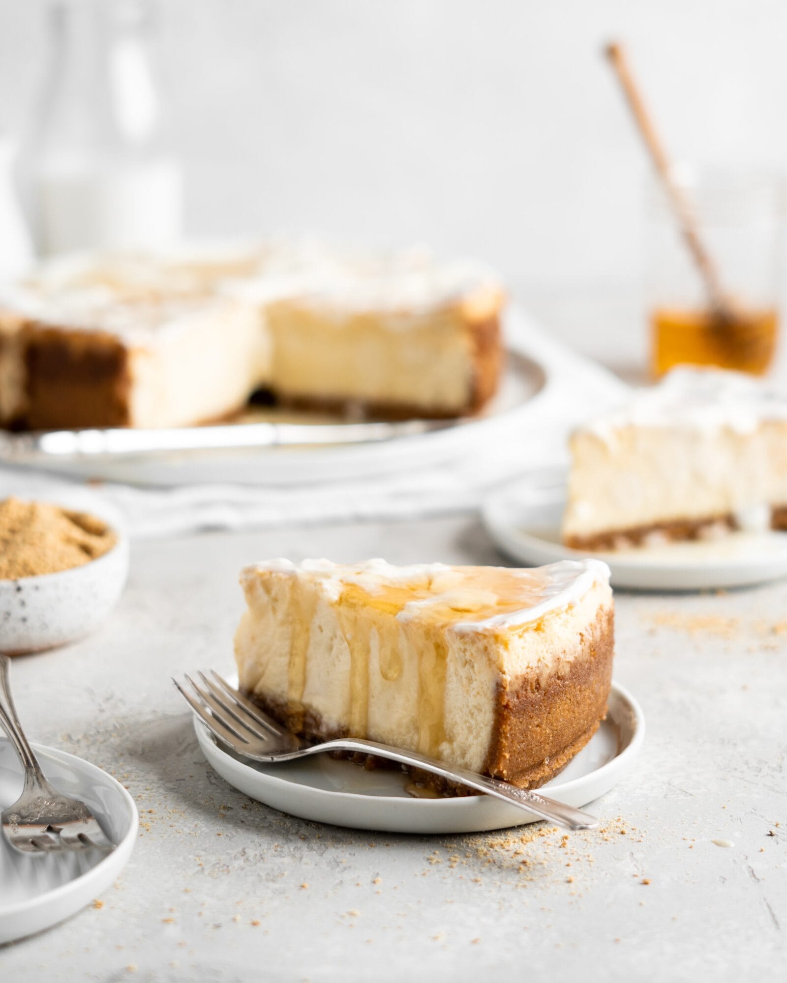 Salted Honey Cheesecake - Food Duchess