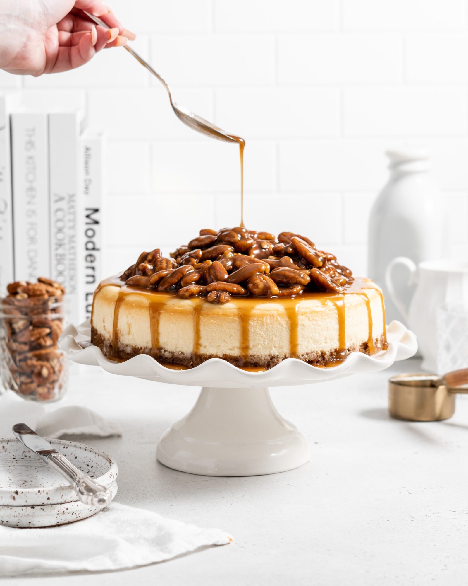 The BEST Caramel Pecan Cheesecake - Food Duchess