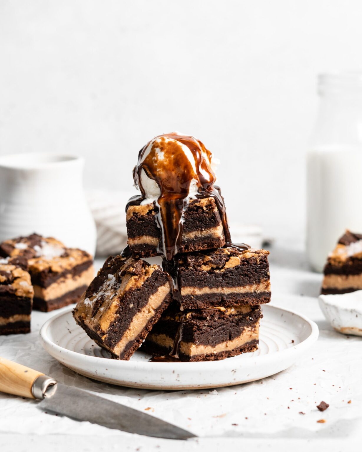 Peanut Butter Stuffed Brownies - Food Duchess