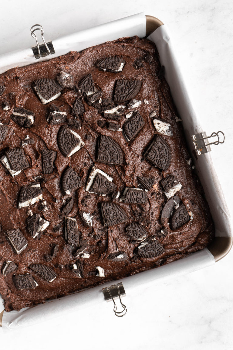 Chewy Fudgy Oreo SunButter Brownies - Food Duchess